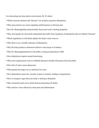 The Water Cure Interview | PDF