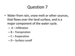 The water cycle quiz | PPTX