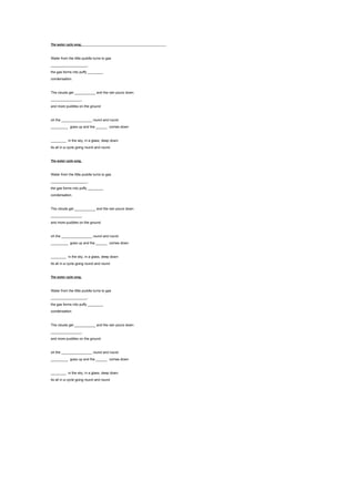 The water cycle song lyrics | DOC