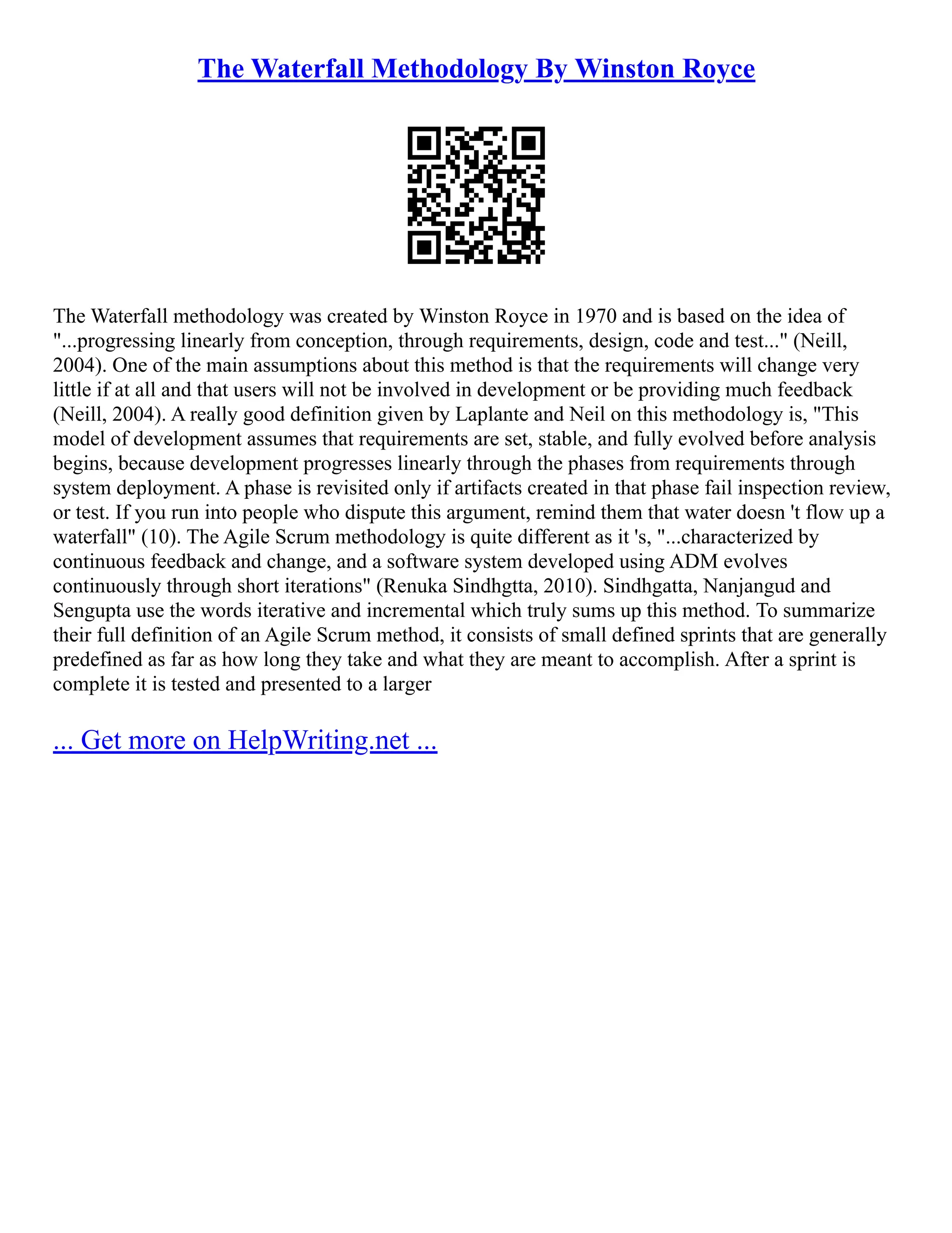 The Waterfall Methodology By Winston Royce | PDF