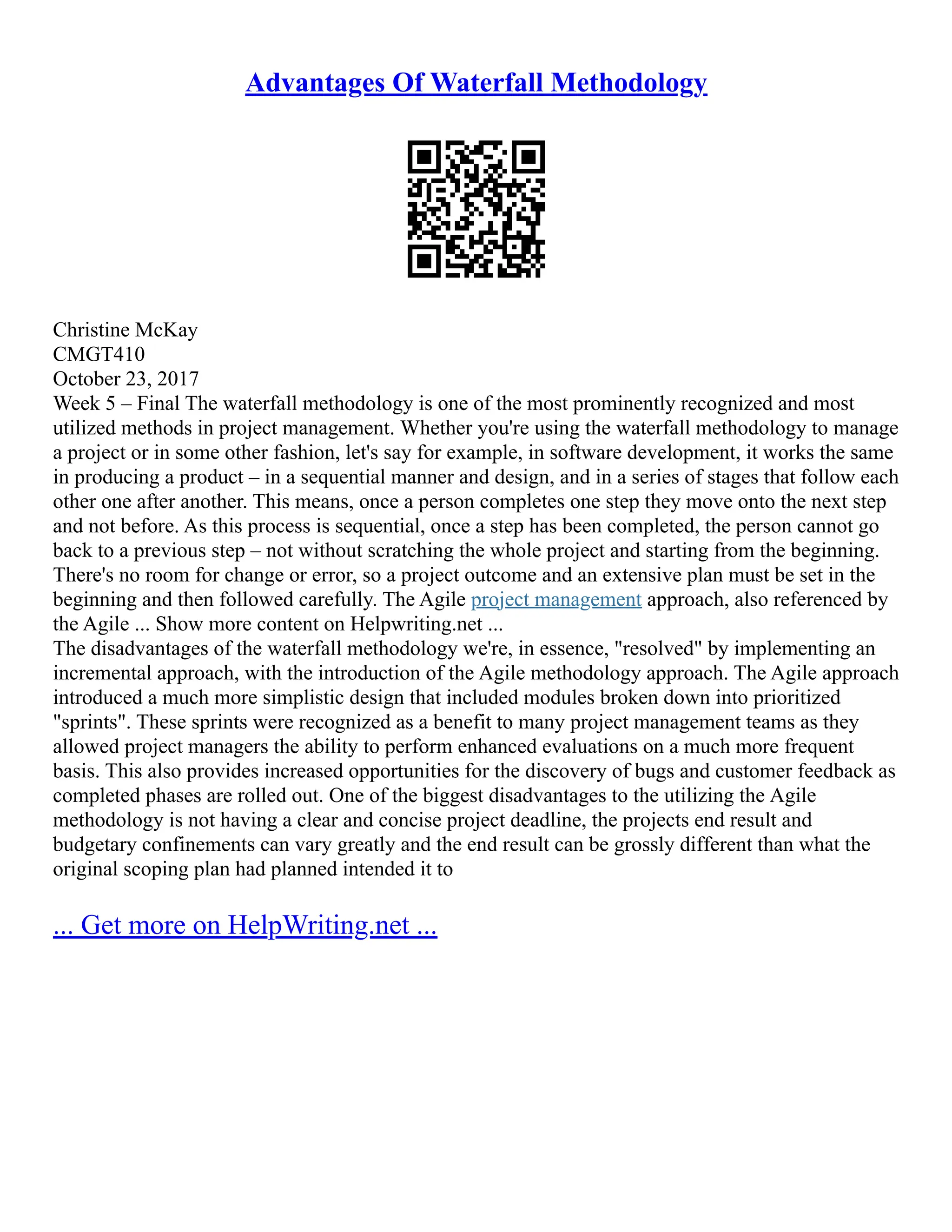 The Waterfall Methodology By Winston Royce | PDF