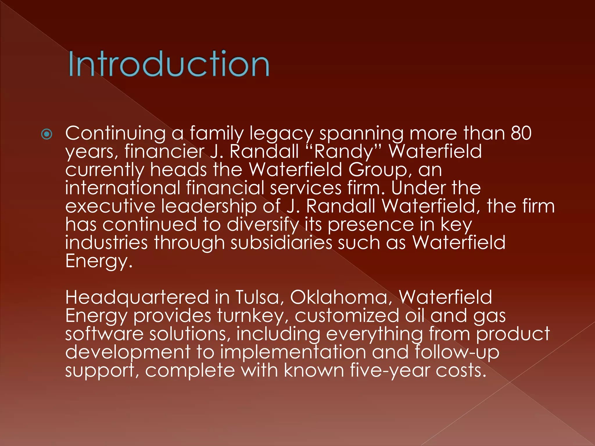 The Waterfield Group’s Expansion into the Energy Sector | PPT