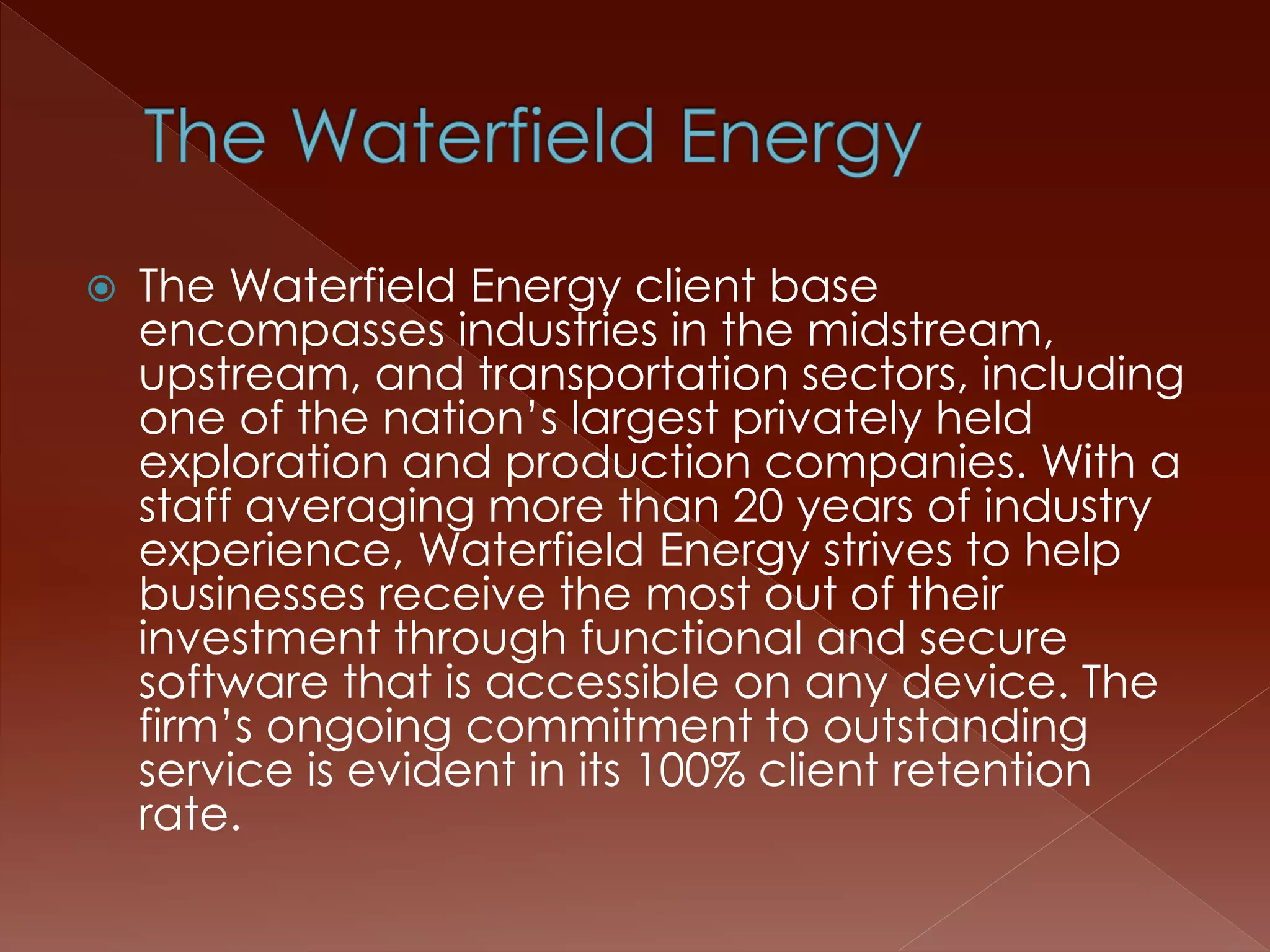 The Waterfield Group’s Expansion into the Energy Sector | PPTX