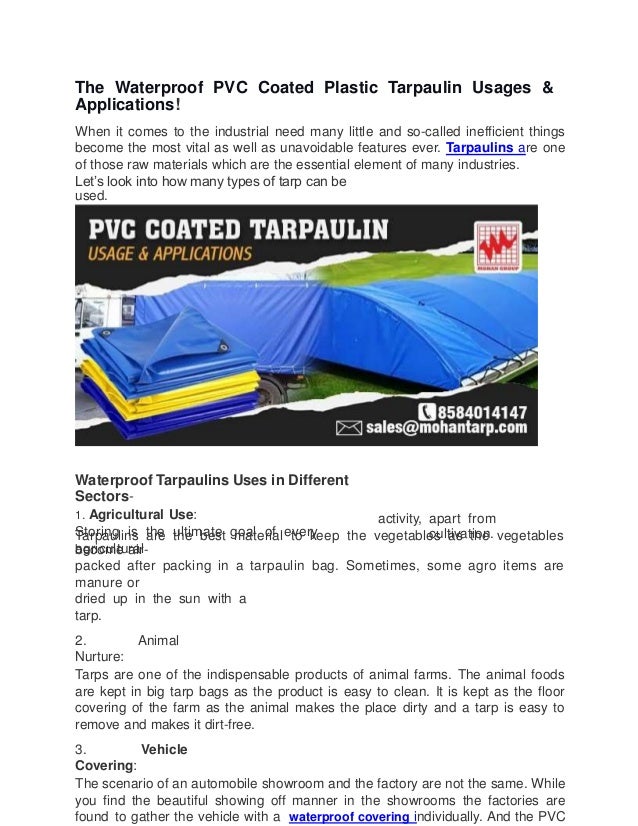 The Waterproof PVC Coated Plastic Tarpaulin Usages & Applications | PPTX