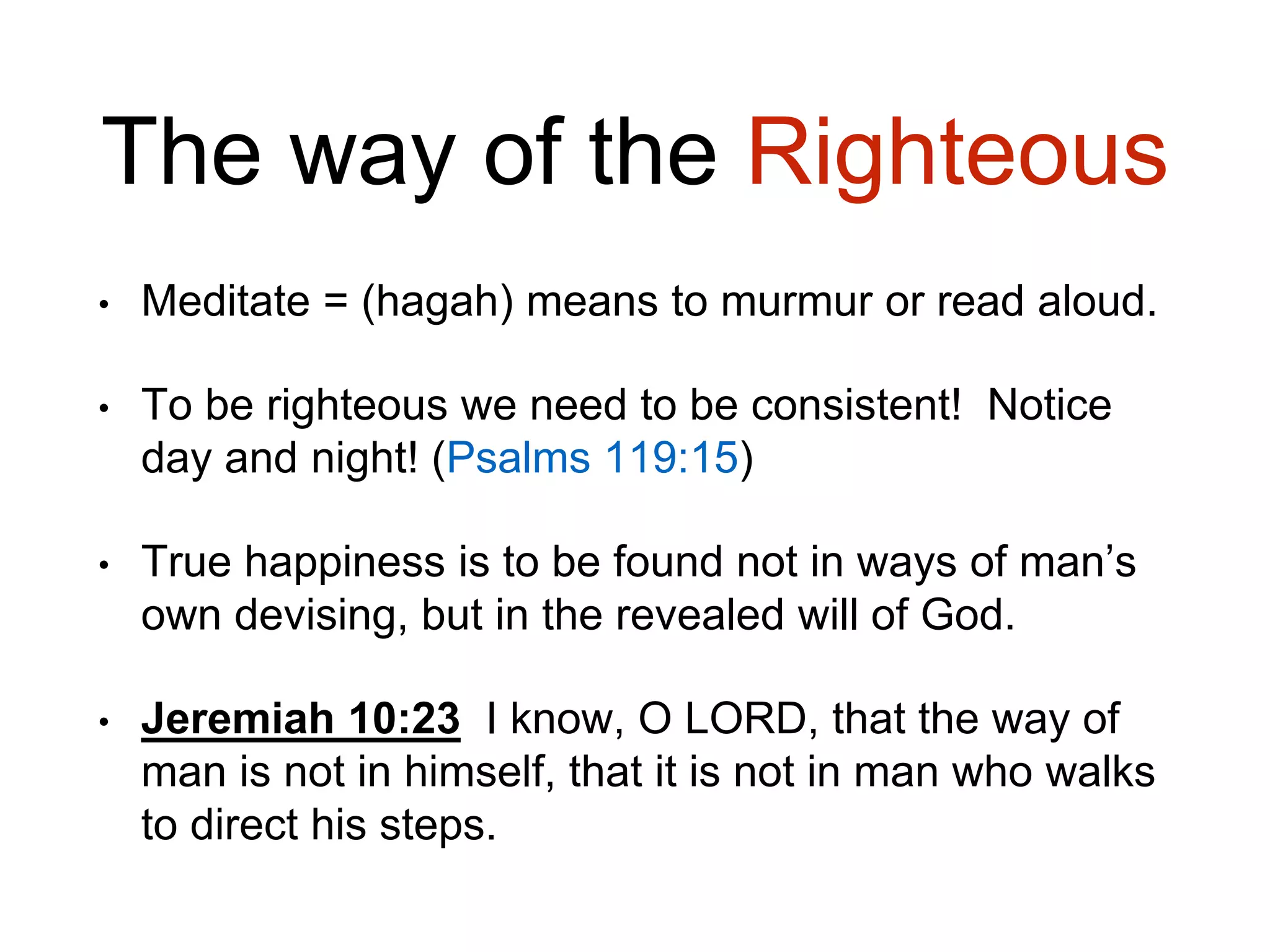 The way of the righteous and wicked pt. 1 | PPTX