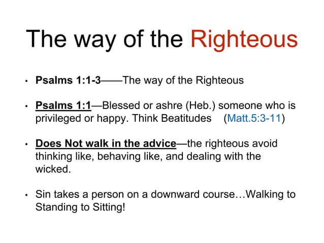 The way of the righteous and wicked pt. 1 | PPTX
