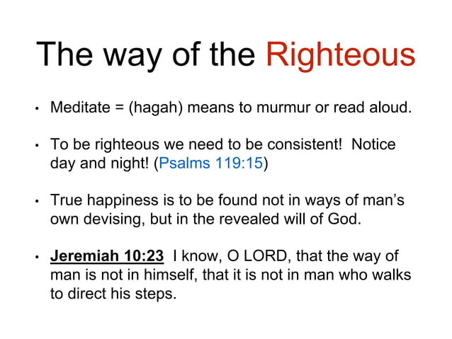 The way of the righteous and wicked pt. 1 | PPTX