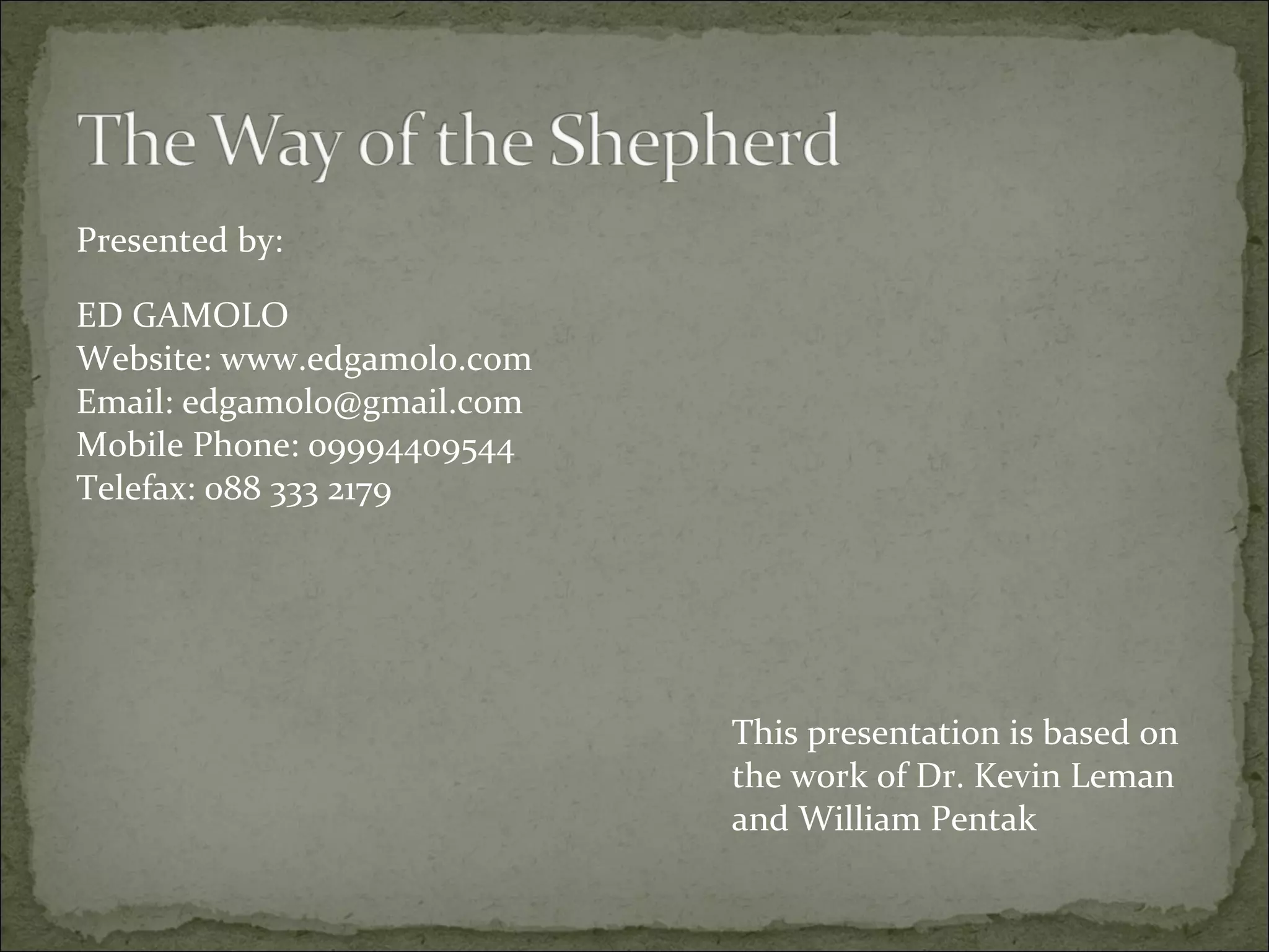 The Way of the Shepherd | PPT