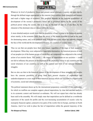 The Weapon of Theory Amilcar Cabral, 1966 | PDF