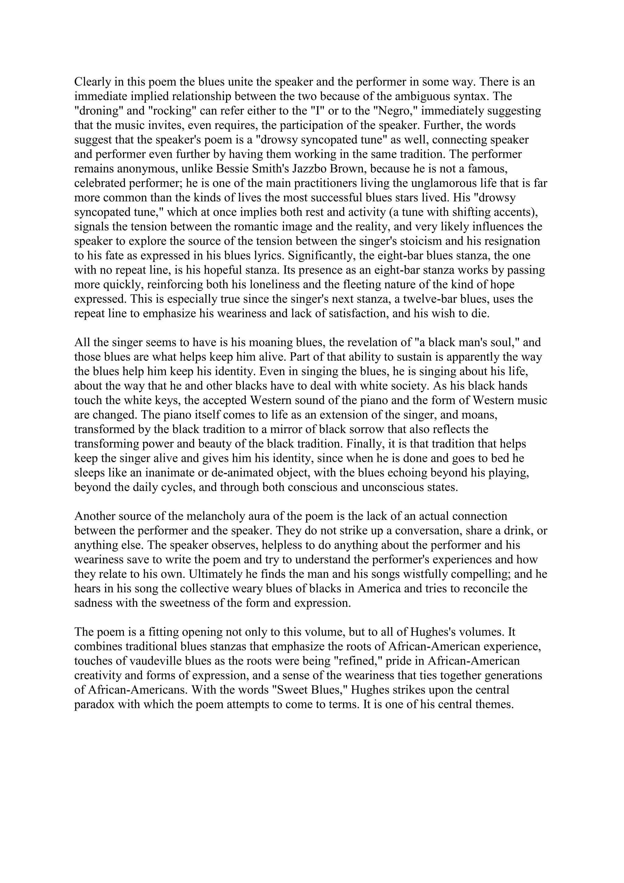 The weary blues | DOCX