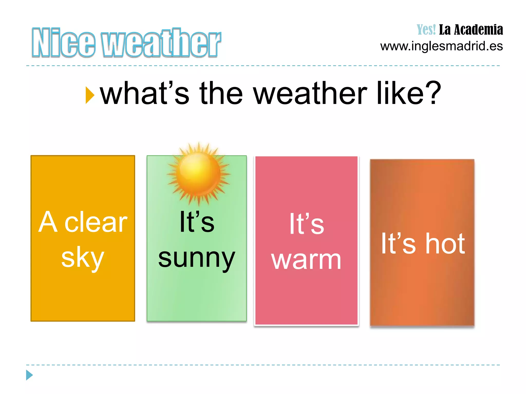 The weather. El tiempo en inglés | PPTX