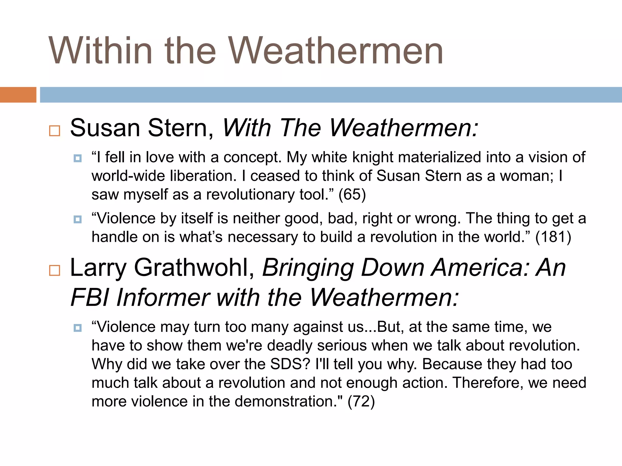 The weathermen underground | PPTX