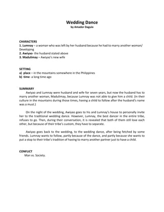 The wedding dance summary | DOCX