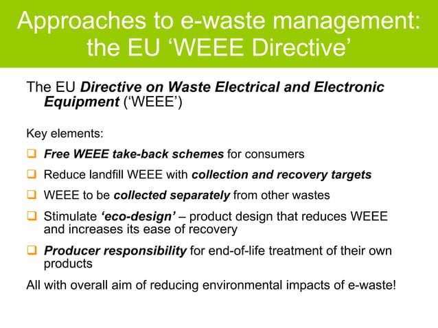 ‘e-Waste’ and WEEE Directive | PPT