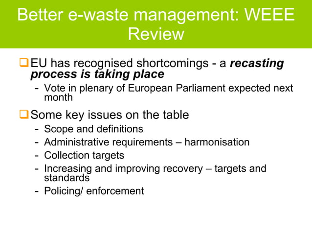 ‘e-Waste’ and WEEE Directive | PPT