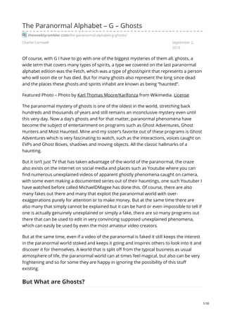 The Paranormal Alphabet G Ghosts | PDF