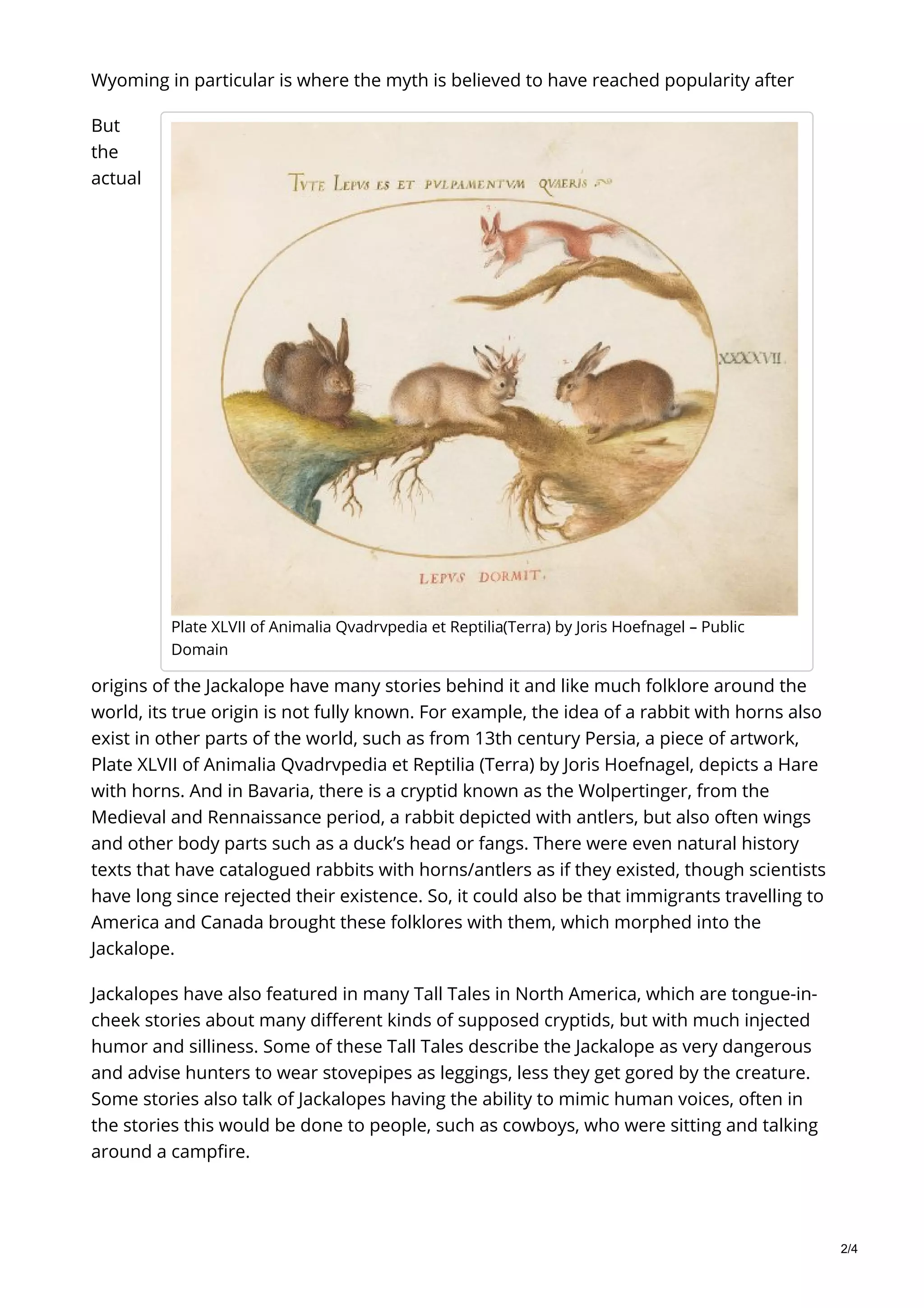 The Paranormal Alphabet J The Jackalope | PDF