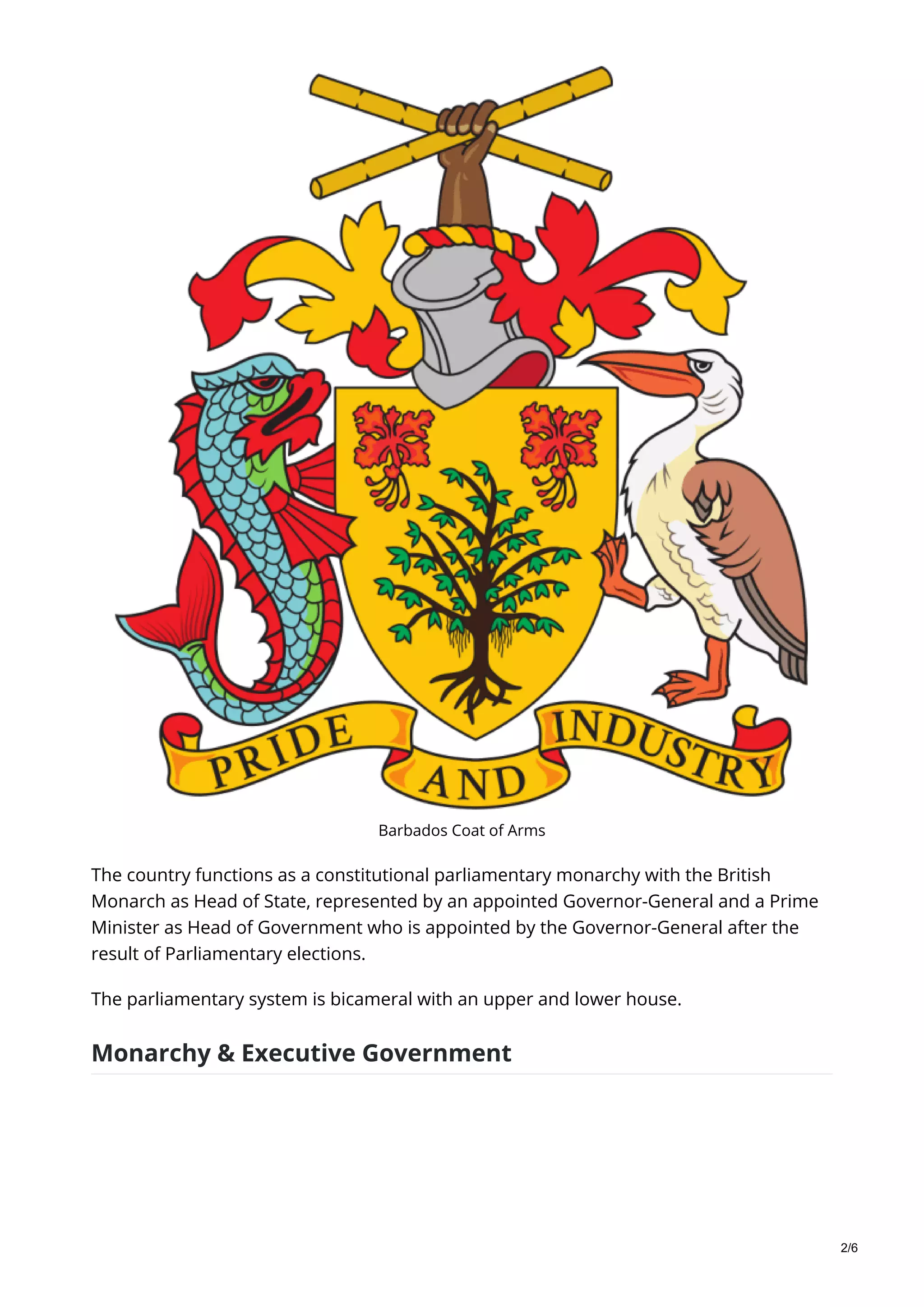 The Government System of Barbados | PDF