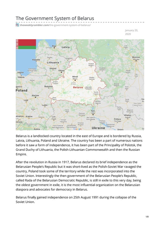 The Government System of Belarus | PDF