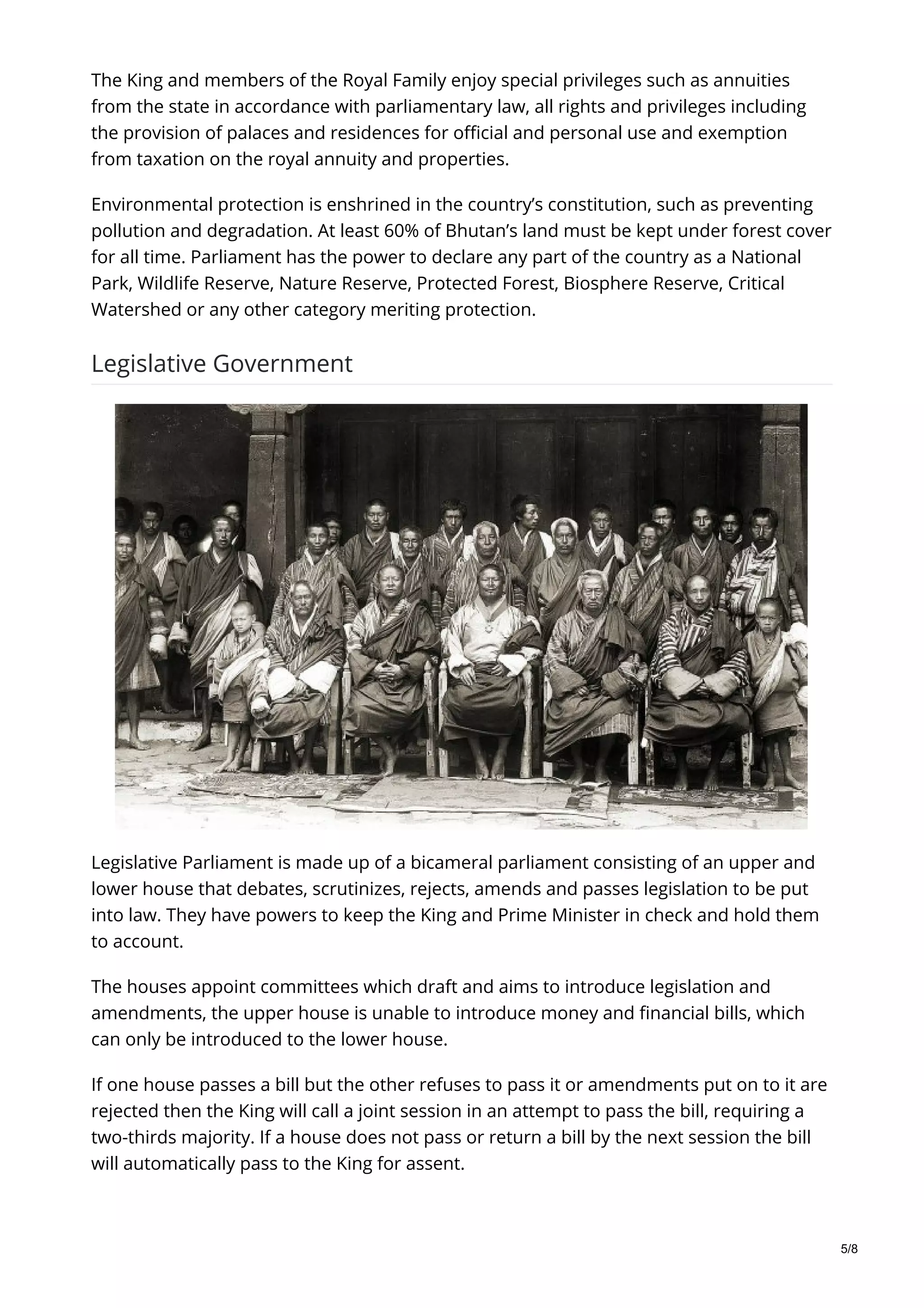 The Government System of Bhutan | PDF