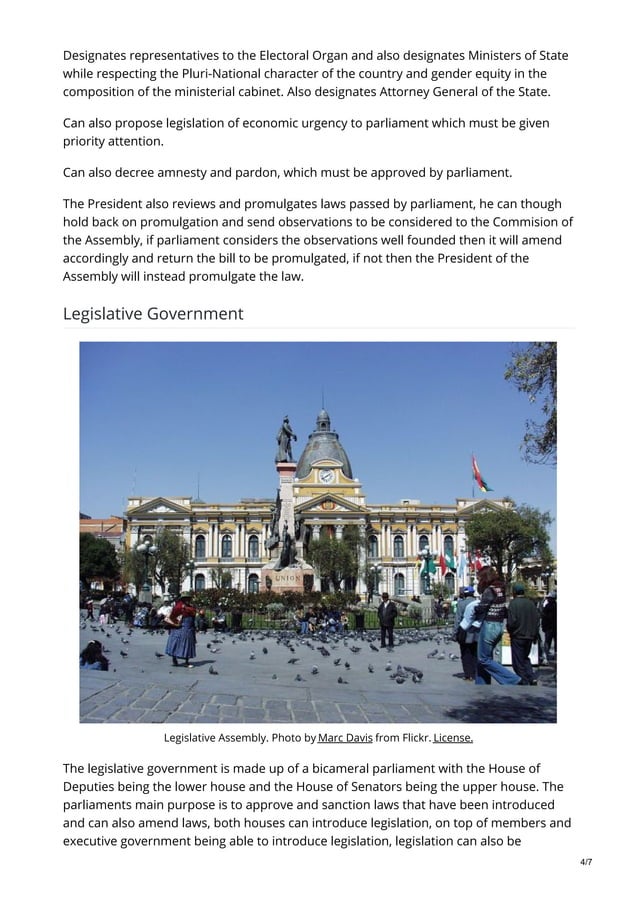 The Government System of Bolivia | PDF