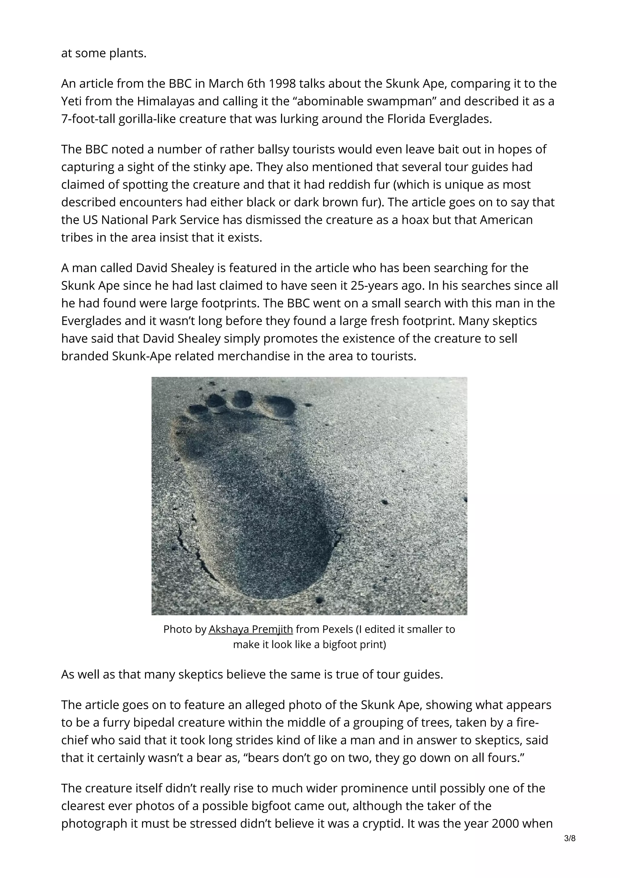 The Paranormal Alphabet S The Skunk Ape | PDF