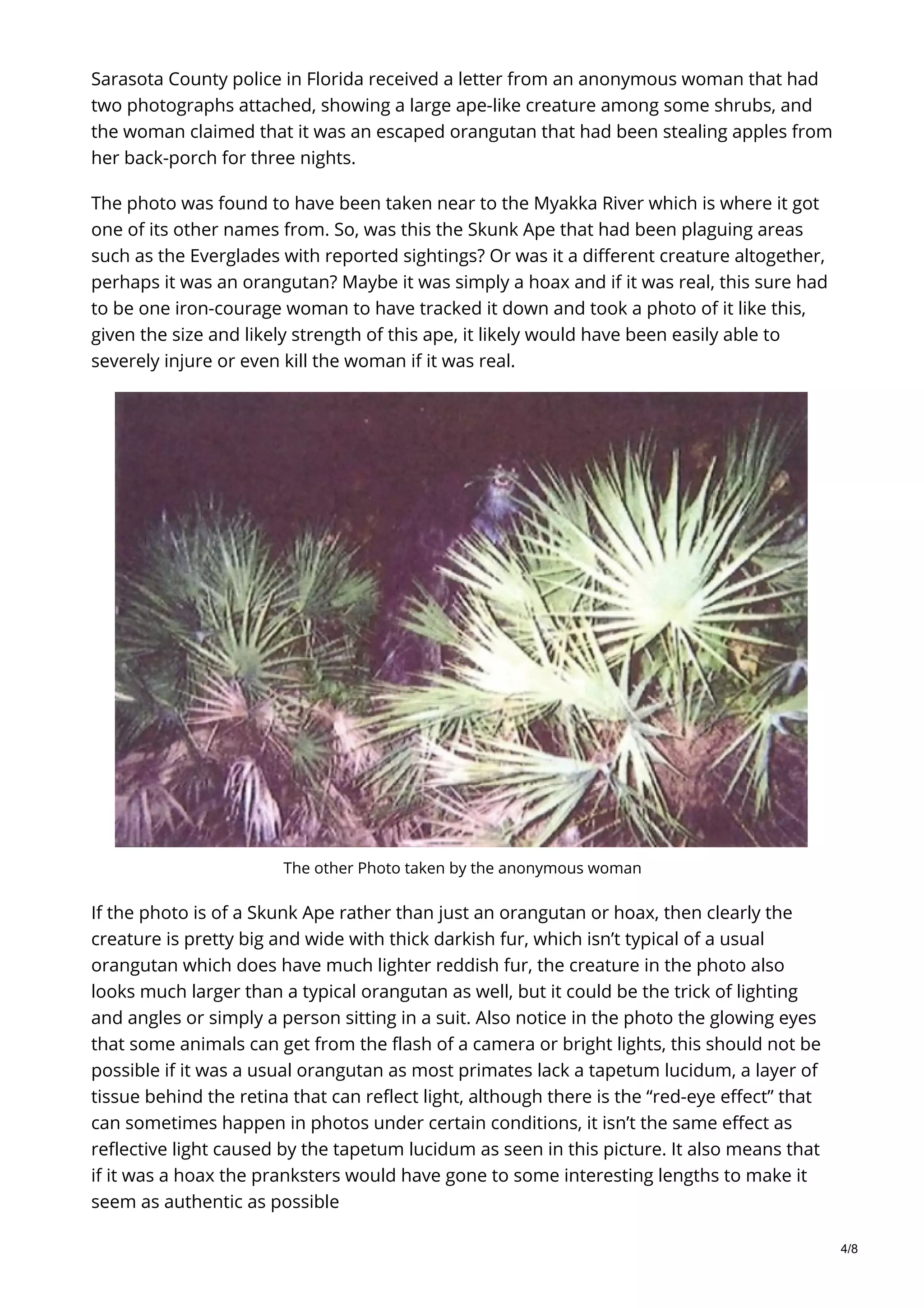 The Paranormal Alphabet S The Skunk Ape | PDF