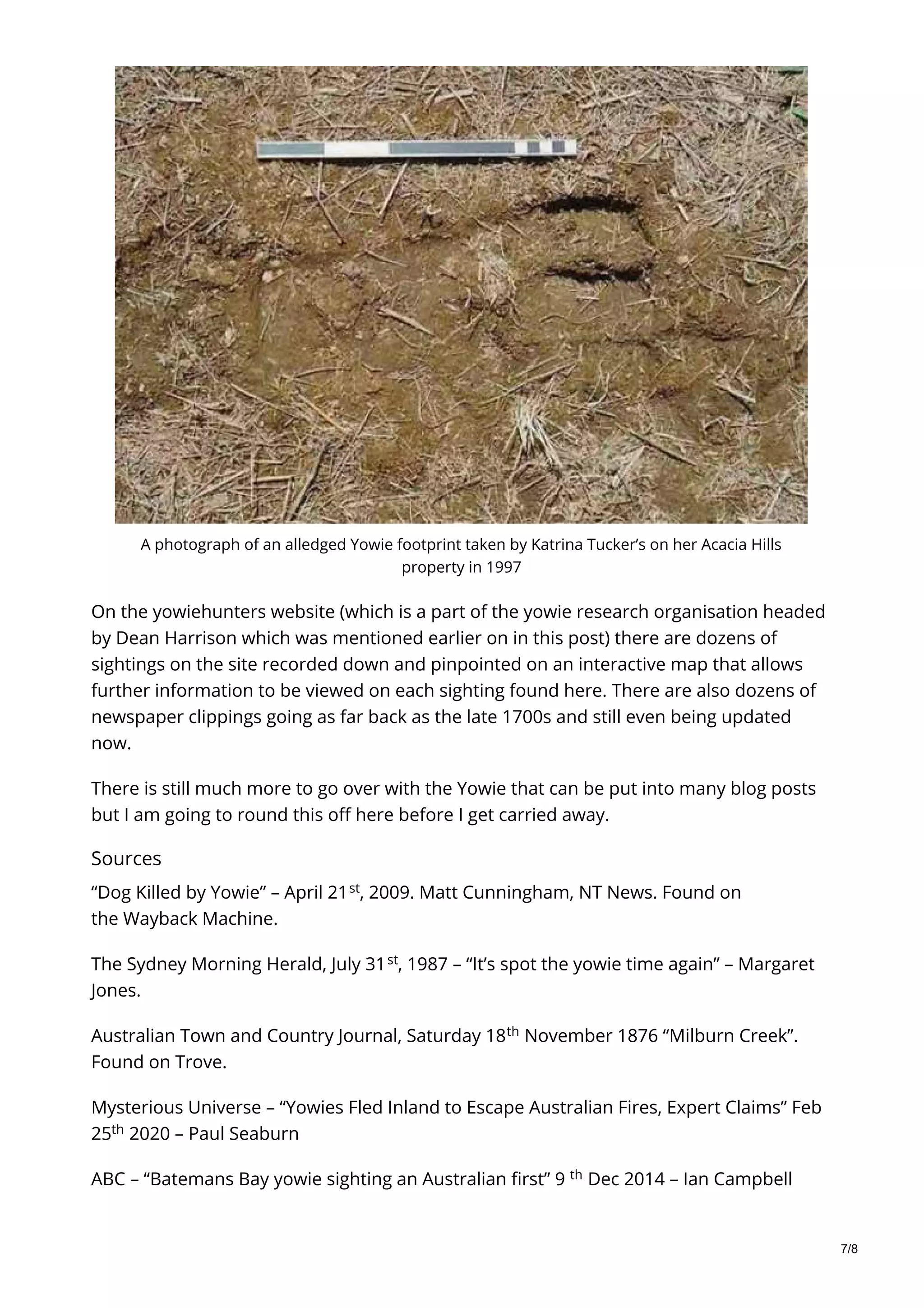 The Paranormal Alphabet Y The Yowie | PDF