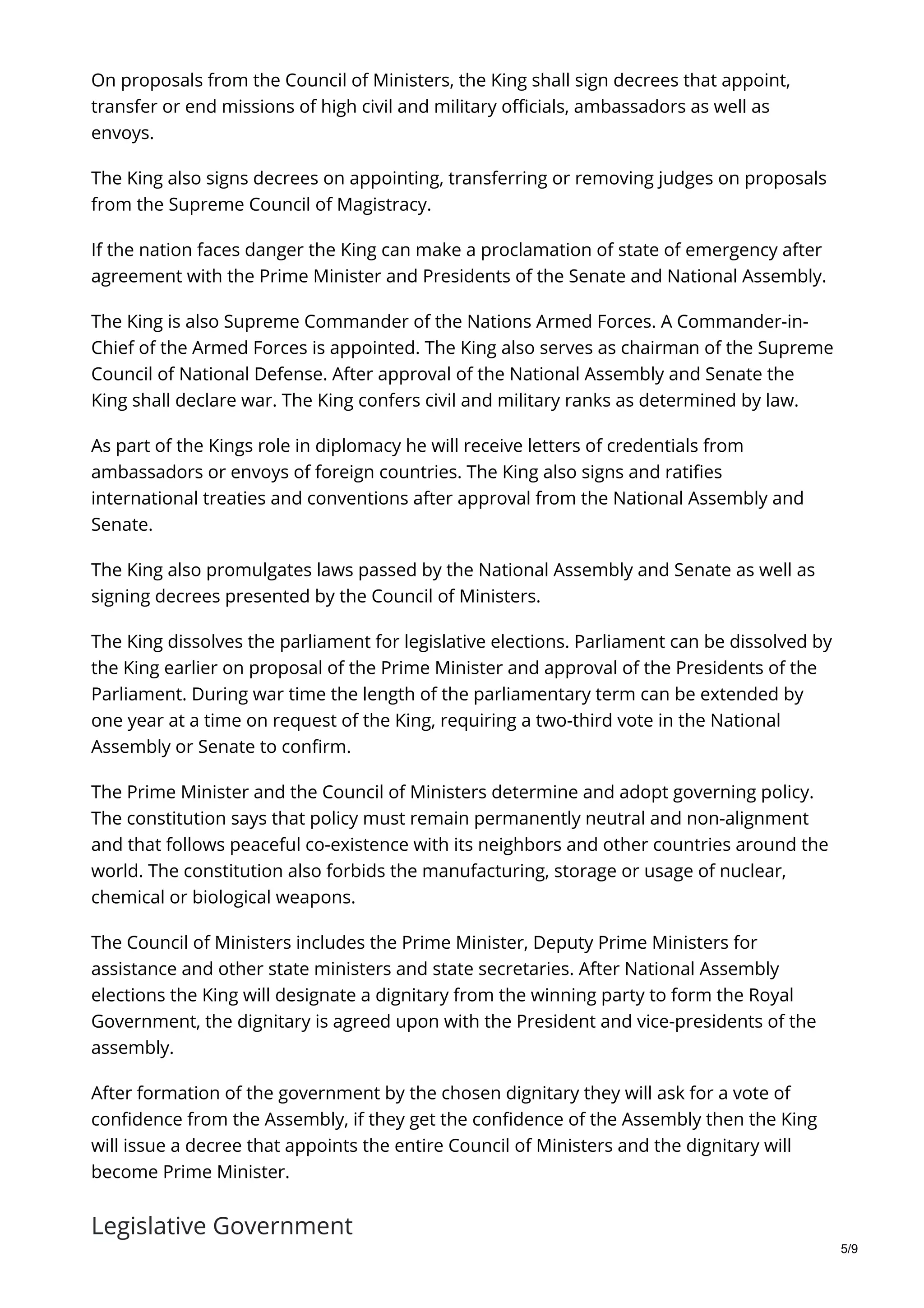 The Government System of Cambodia | PDF