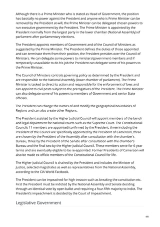 The Government System of Cameroon | PDF