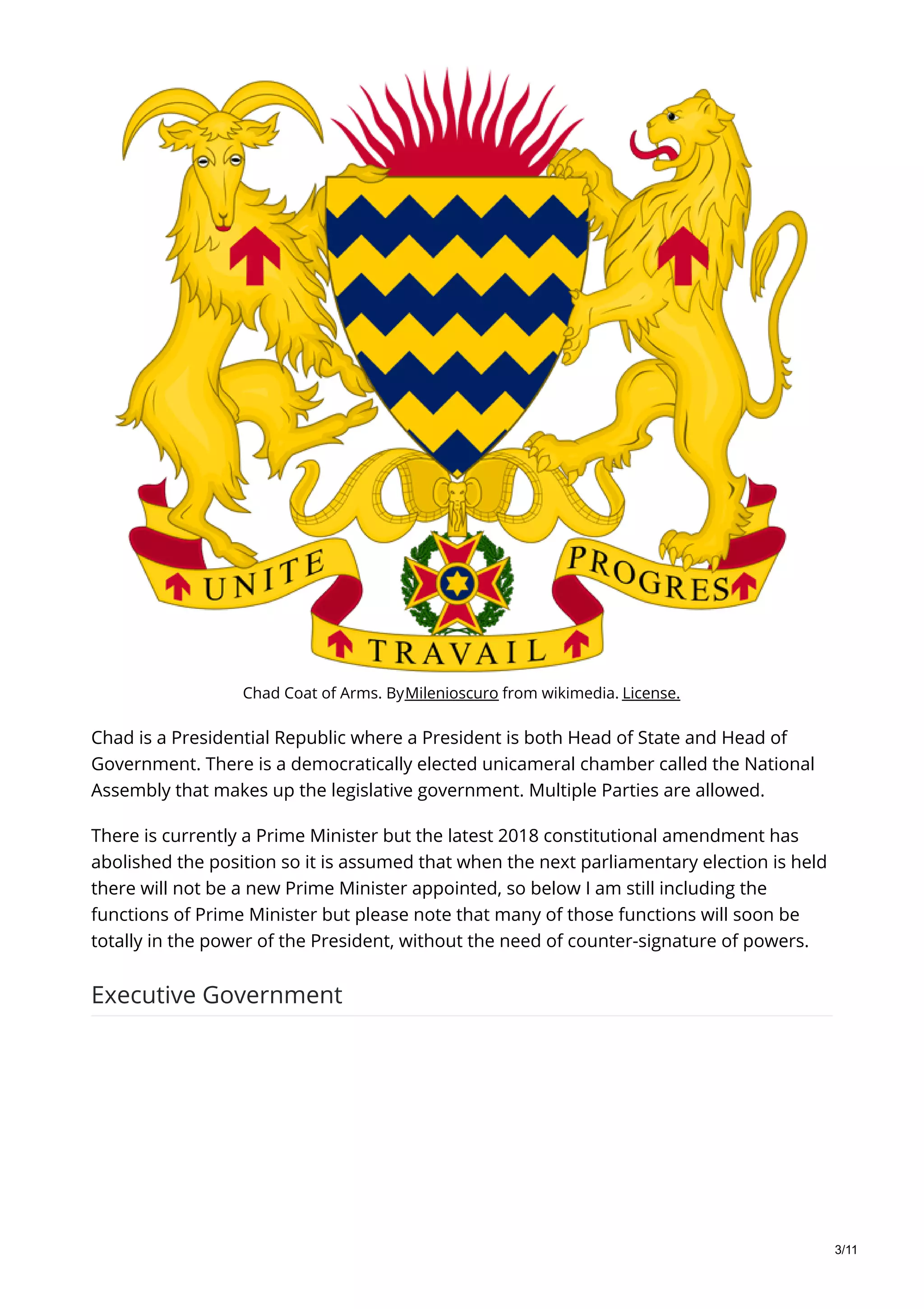 The Government System of Chad | PDF