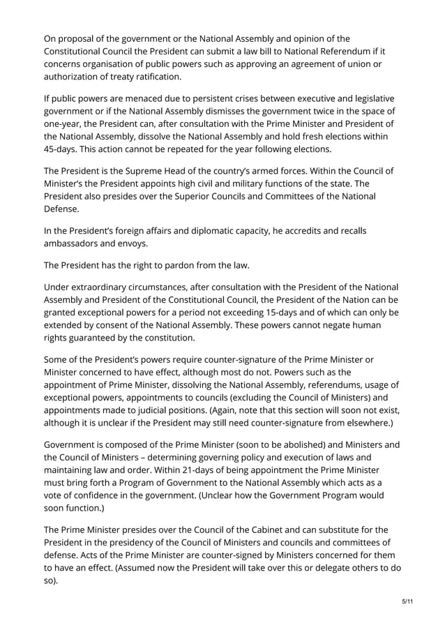 The Government System of Chad | PDF