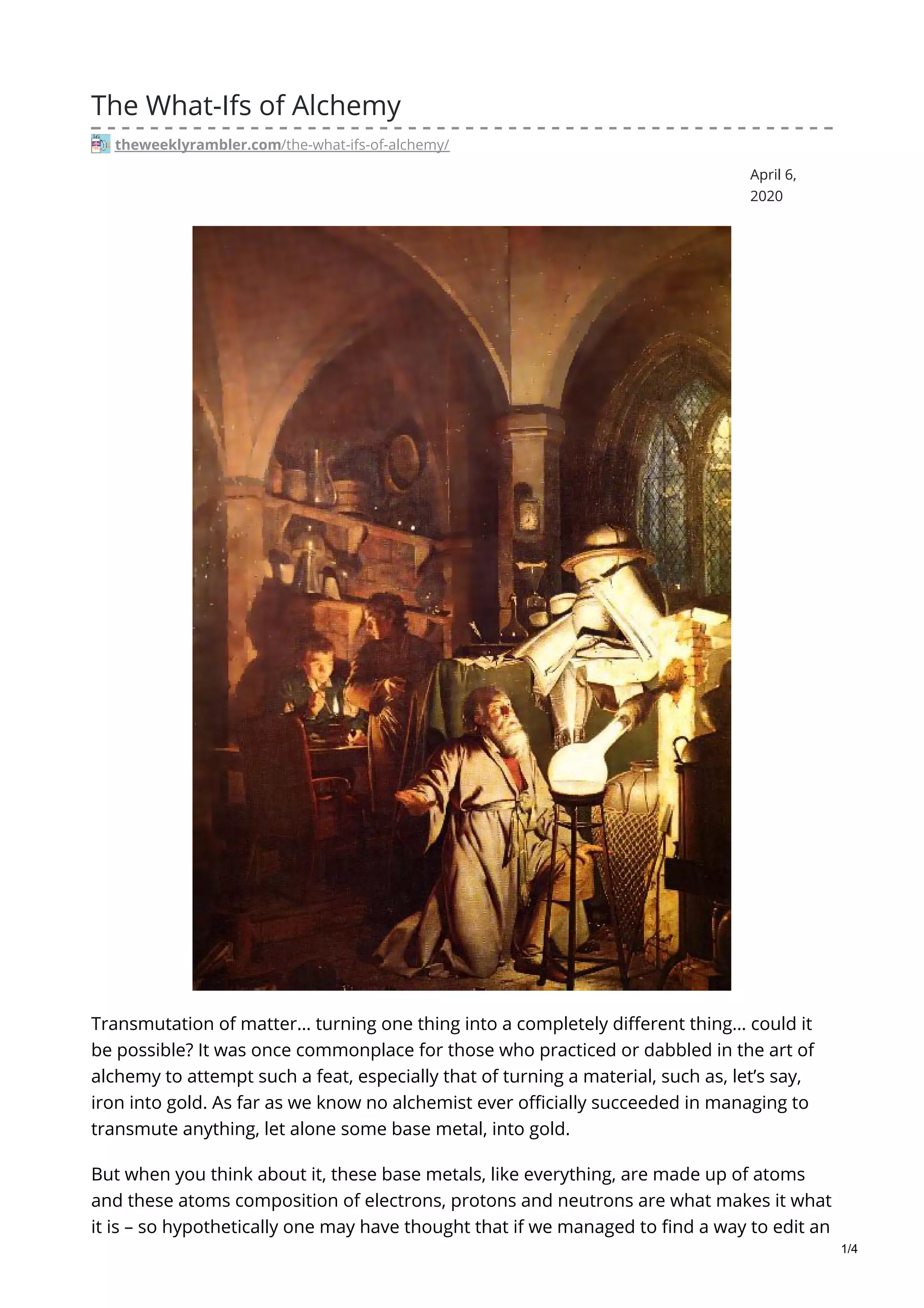 The What-ifs of Alchemy | PDF