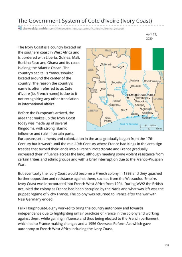 The Government System of Cote d'ivoire (Ivory Coast) | PDF