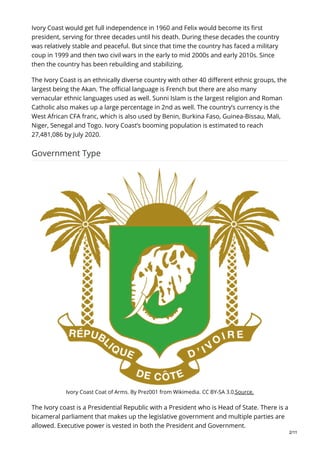 The Government System of Cote d'ivoire (Ivory Coast) | PDF
