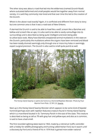 Mysterious Louisiana, Swamp Monsters and a Haunted Plantation | PDF