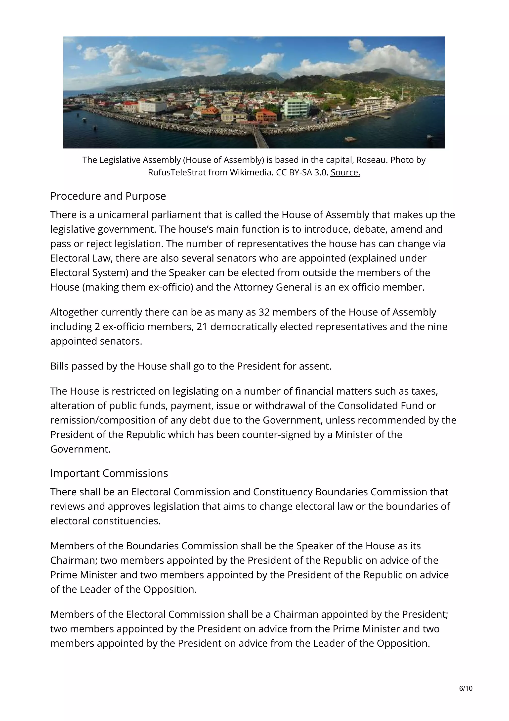 The Government System of Dominica | PDF