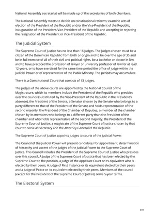 The Government System of the Dominican Republic | PDF