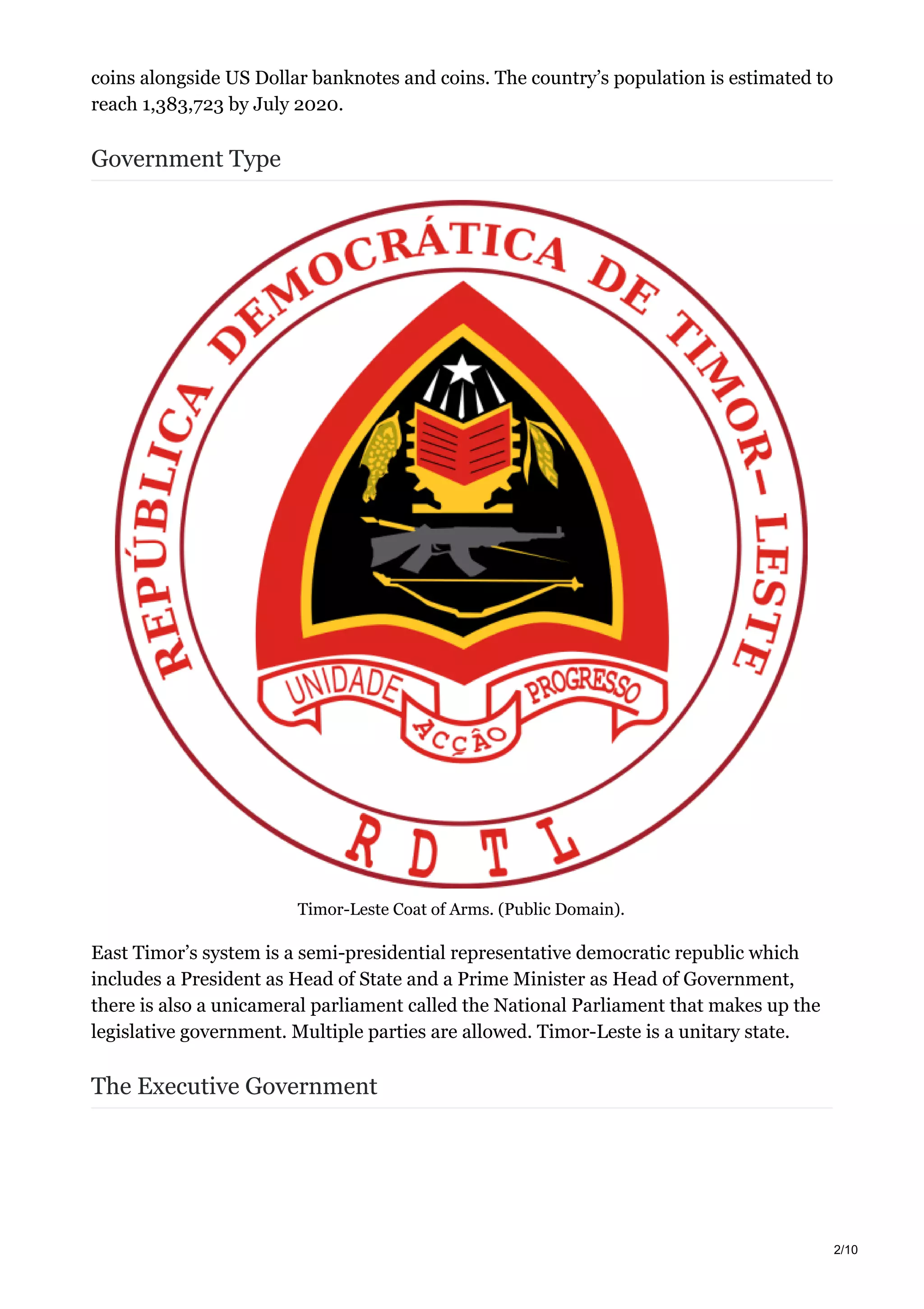 The Government System of Timor-Leste - East Timor | PDF