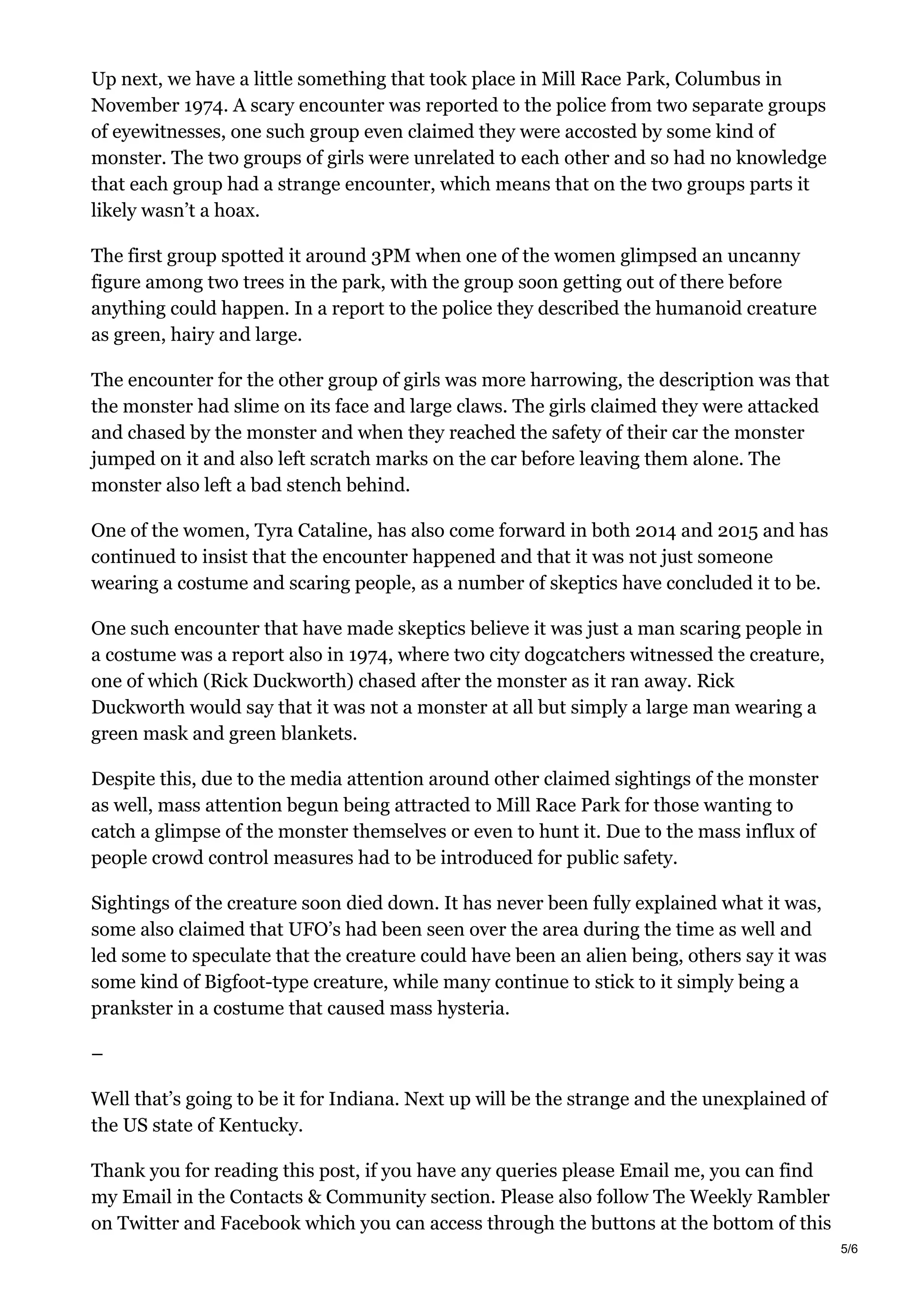 Mysterious Indiana, Aggressive Monsters and Big Serpents | PDF