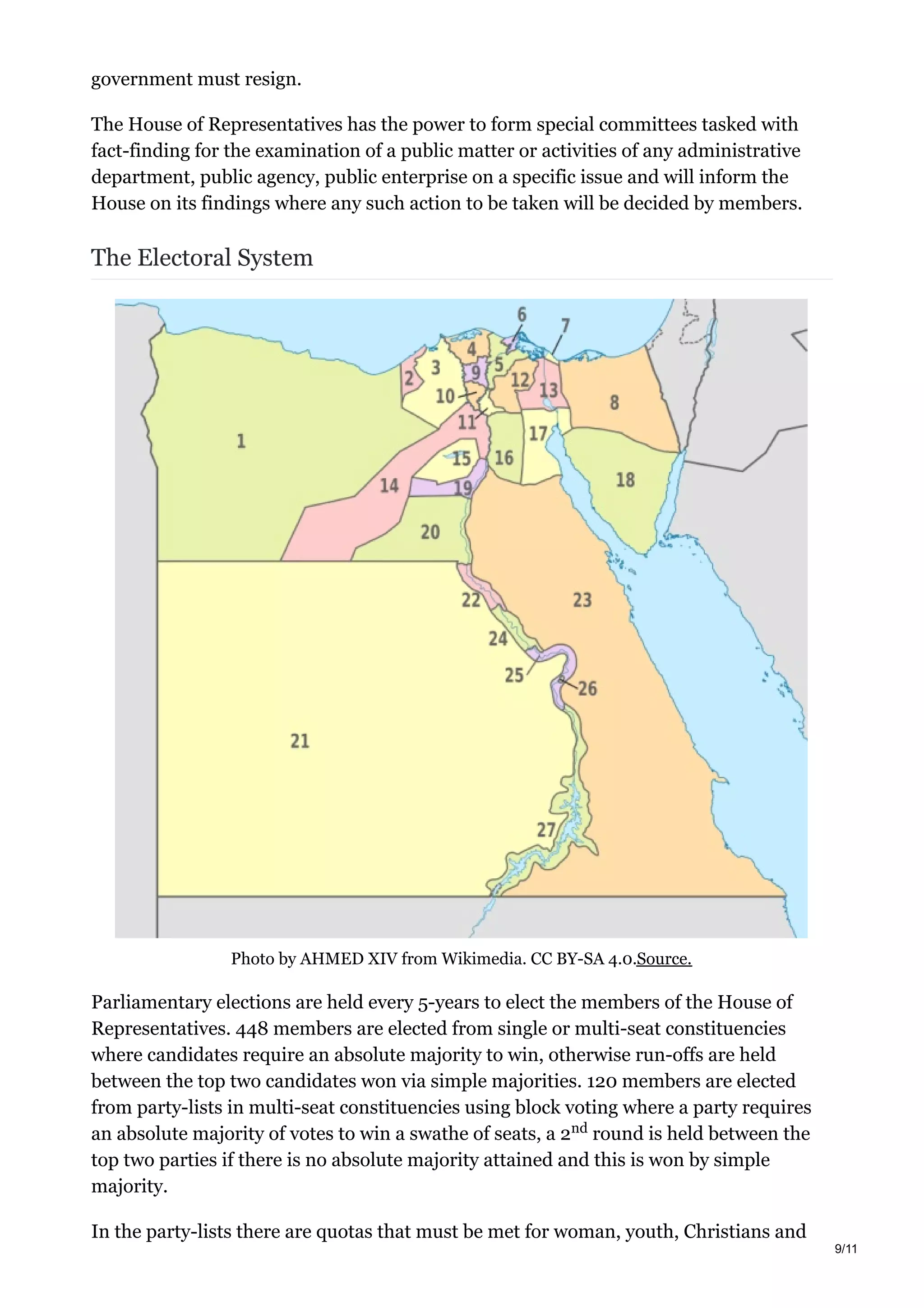 The Government System of Egypt | PDF
