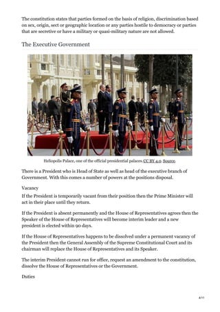 The Government System of Egypt | PDF