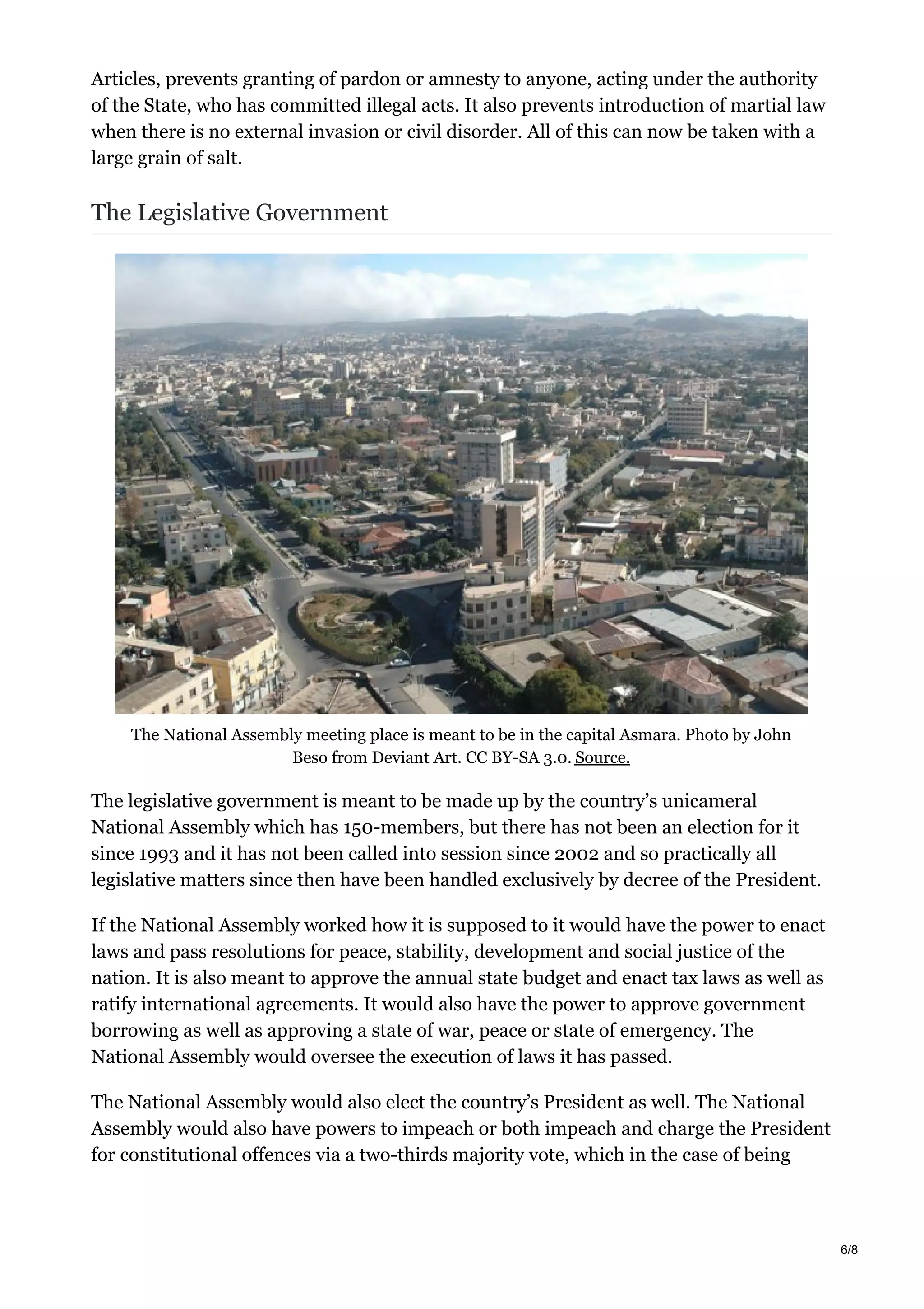 The Government System of Eritrea | PDF