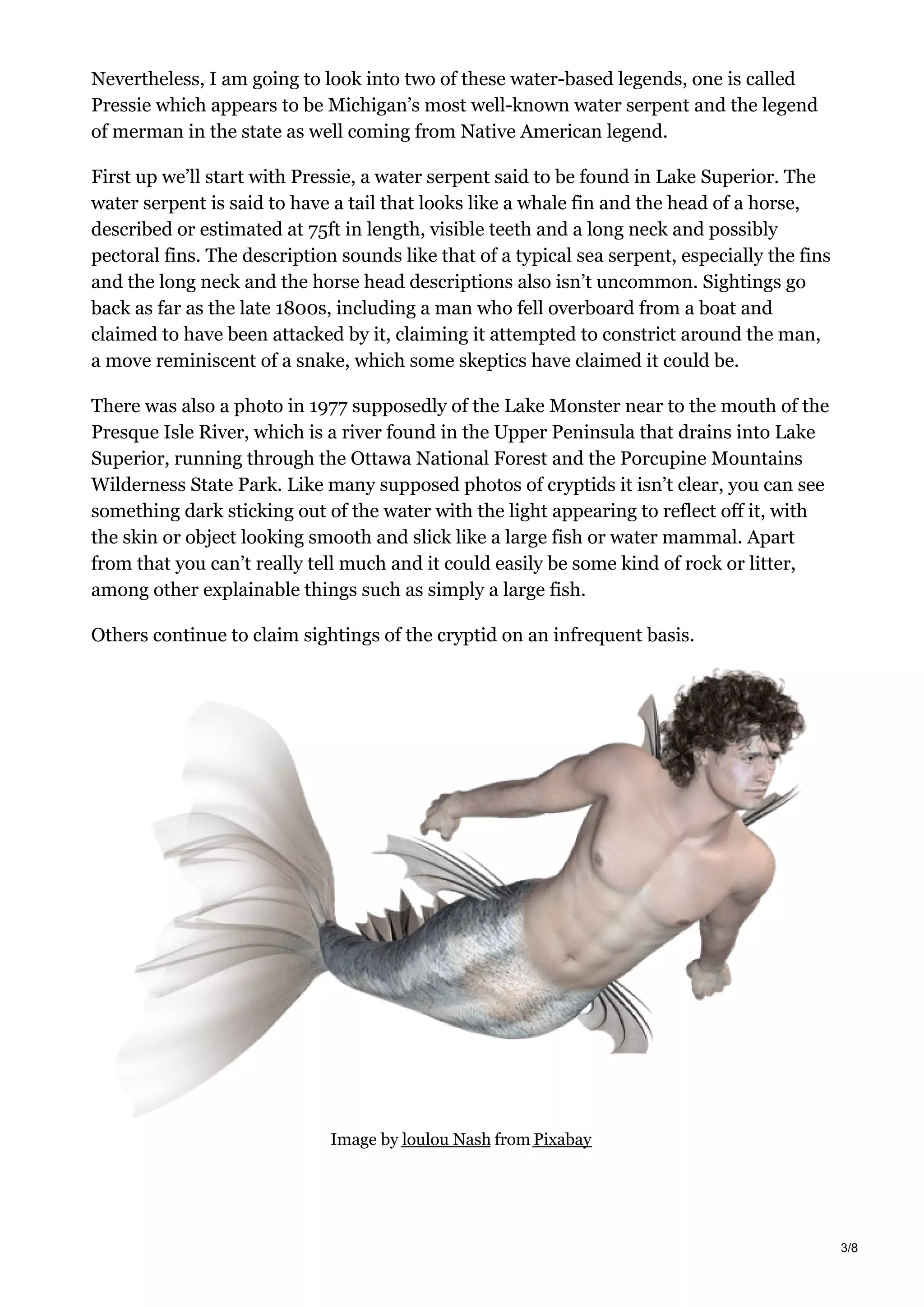 Mysterious Michigan, Water Creatures, Lights and the Dogman | PDF