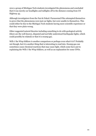 Mysterious Michigan, Water Creatures, Lights and the Dogman | PDF