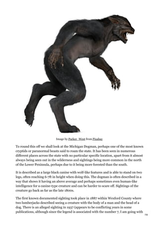 Mysterious Michigan, Water Creatures, Lights and the Dogman | PDF