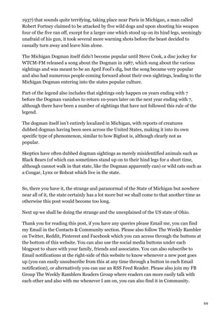 Mysterious Michigan, Water Creatures, Lights and the Dogman | PDF