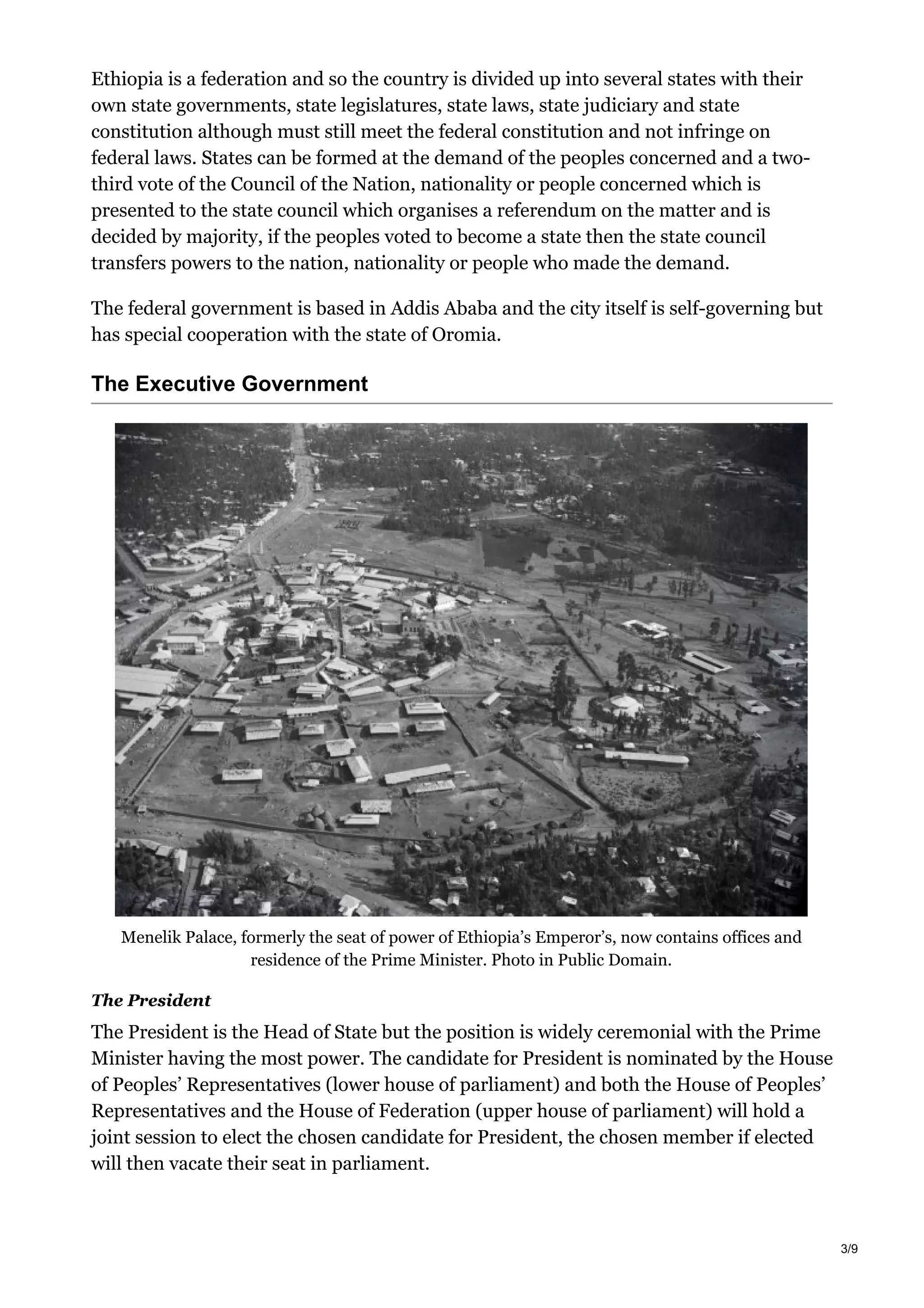 The Government system of Ethiopia | PDF | Political Issues & policy ...