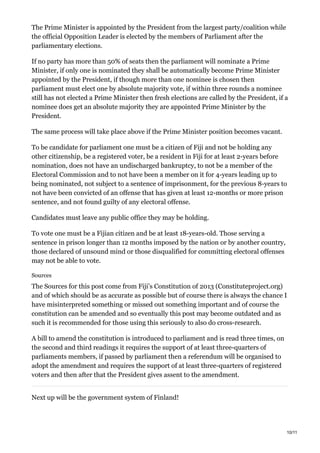The Government System of Fiji | PDF