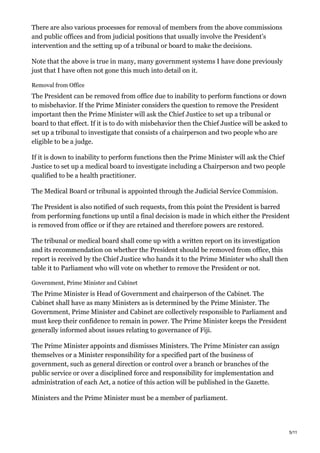 The Government System of Fiji | PDF
